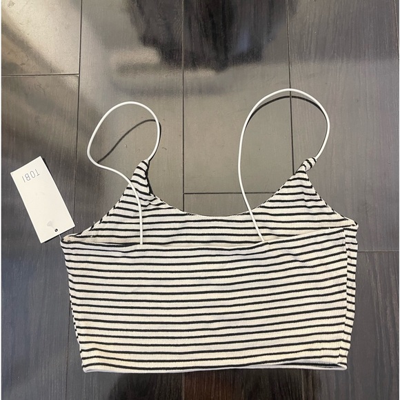 Tobi | Tops | Tobi Black And White Stripped Crop Top | Poshmark